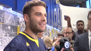 Blake O'Neill speaks to media