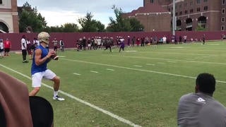 Jace Ruder traveled from Kansas to throw for Jimbo Fisher