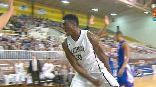 Lehigh's Jesse Chuku Sends a Shot Into the Stands