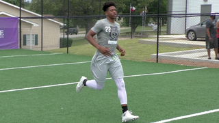 2017 Receiver Octavius Evans at the ETSN + APEC East Texas Combine