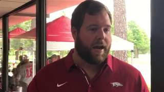 Arkansas offensive line coach Dustin Fry at the Chad Morris Media Golf ...