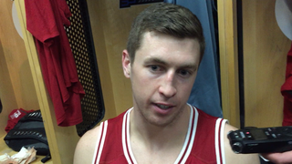 Ryan Burton reacts to Indiana's win over Kentucky in the second round ...