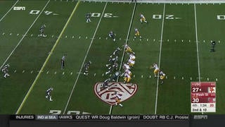 WATCH: Sam Darnold fumbles for USC in dying minutes of game to give ...