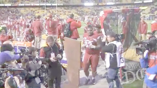 Hogs celebrate LSU win