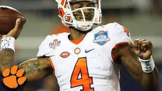 Deshaun Watson Salutes Clemson Football History, Steve Fuller With Jersey