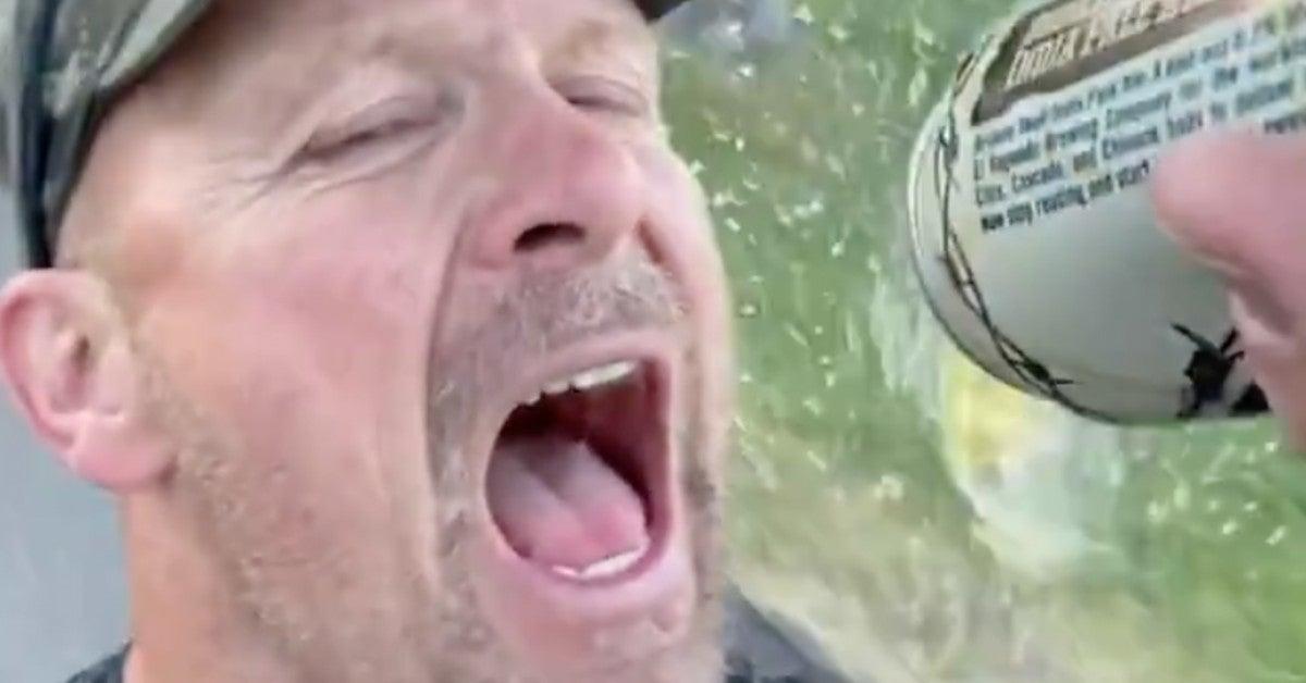 Watch: Steve Austin Struggles to Drink Beer During Nevada Windstorm