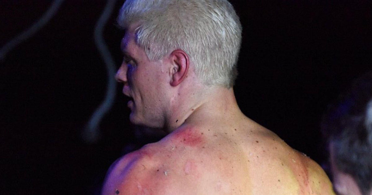 Cody Rhodes' Back Looks Brutal After Flaming Table Spot on AEW Dynamite
