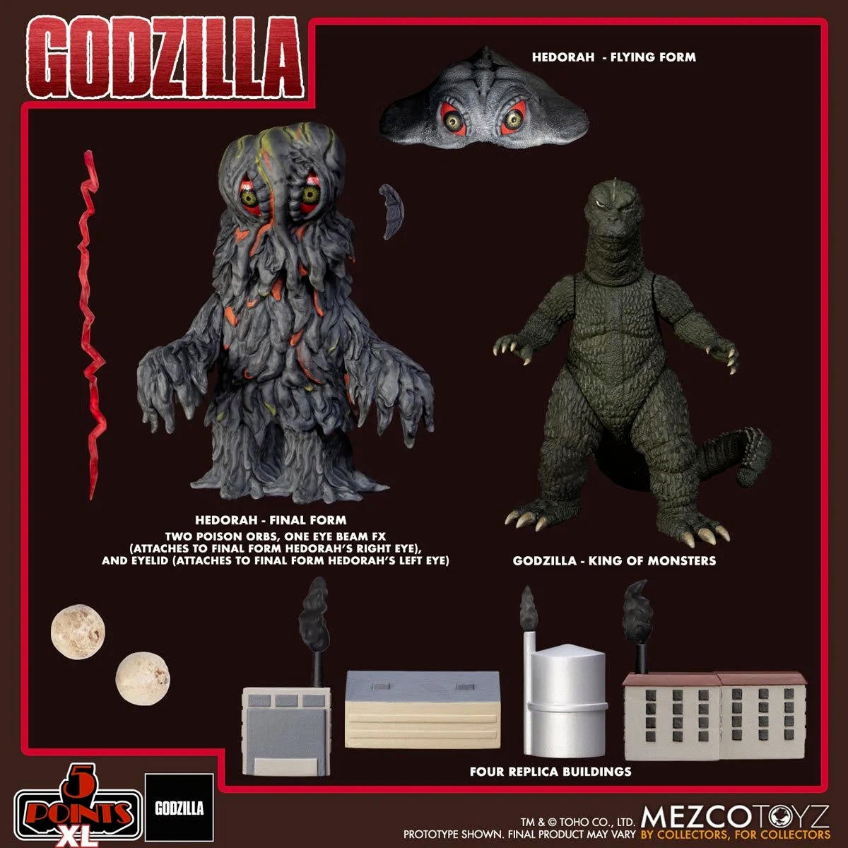 Godzilla vs. Hedorah 5 Points XL Figure Set Is up for Pre-Order