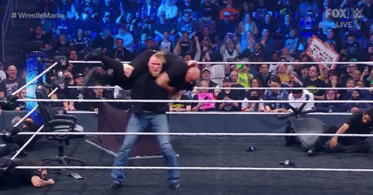 WWE's Brock Lesnar Demolishes Roman Reigns' Security in SmackDown Brawl
