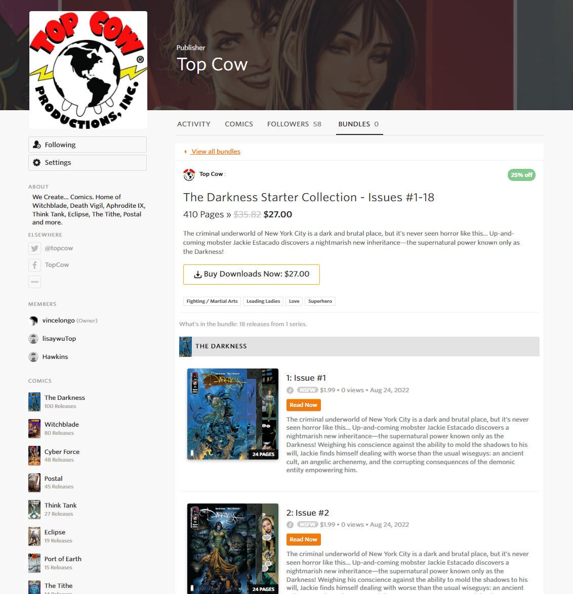 GlobalComix Teams Up With Top Cow for Customizable PDF Collections ...