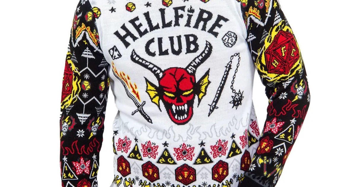Stranger Things Hellfire Club Christmas Sweater: Master of Presents