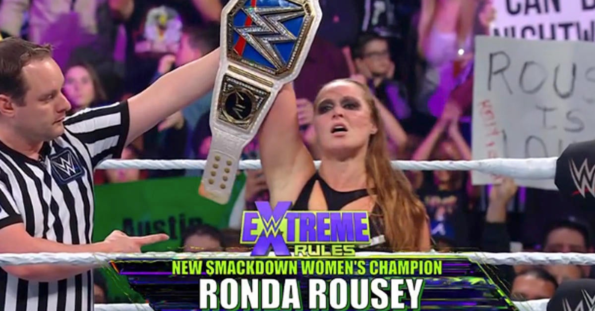 WWE's Ronda Rousey Becomes SmackDown Women's Champion at Extreme Rules