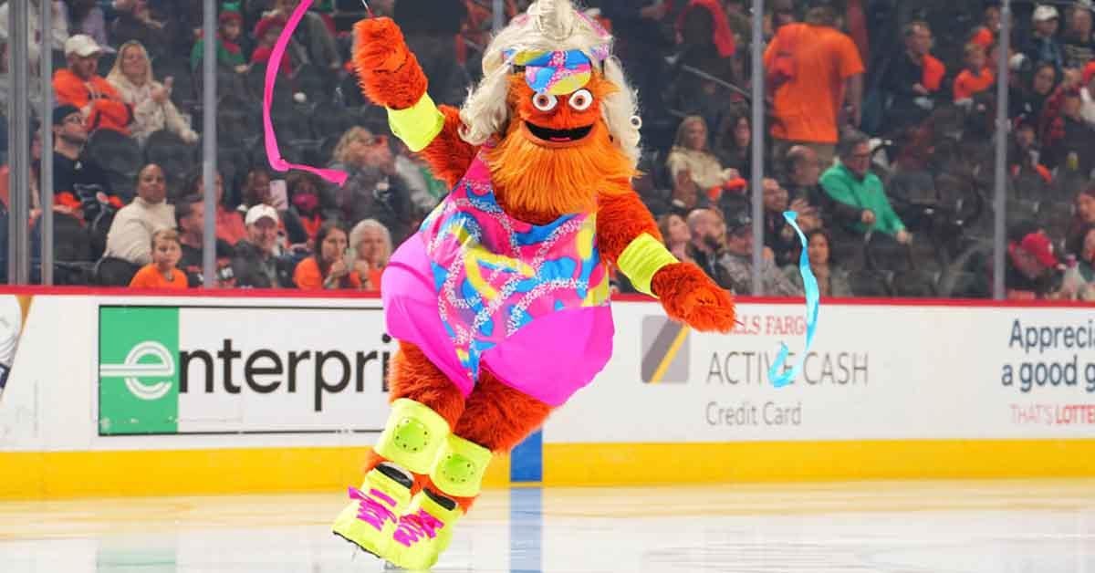 NHL Mascot Gritty Dresses as Margot Robbie's Barbie for Halloween