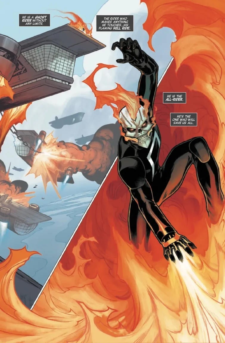 Ghost Rider Rides a SHIELD Helicarrier In Marvel's New Avengers Preview