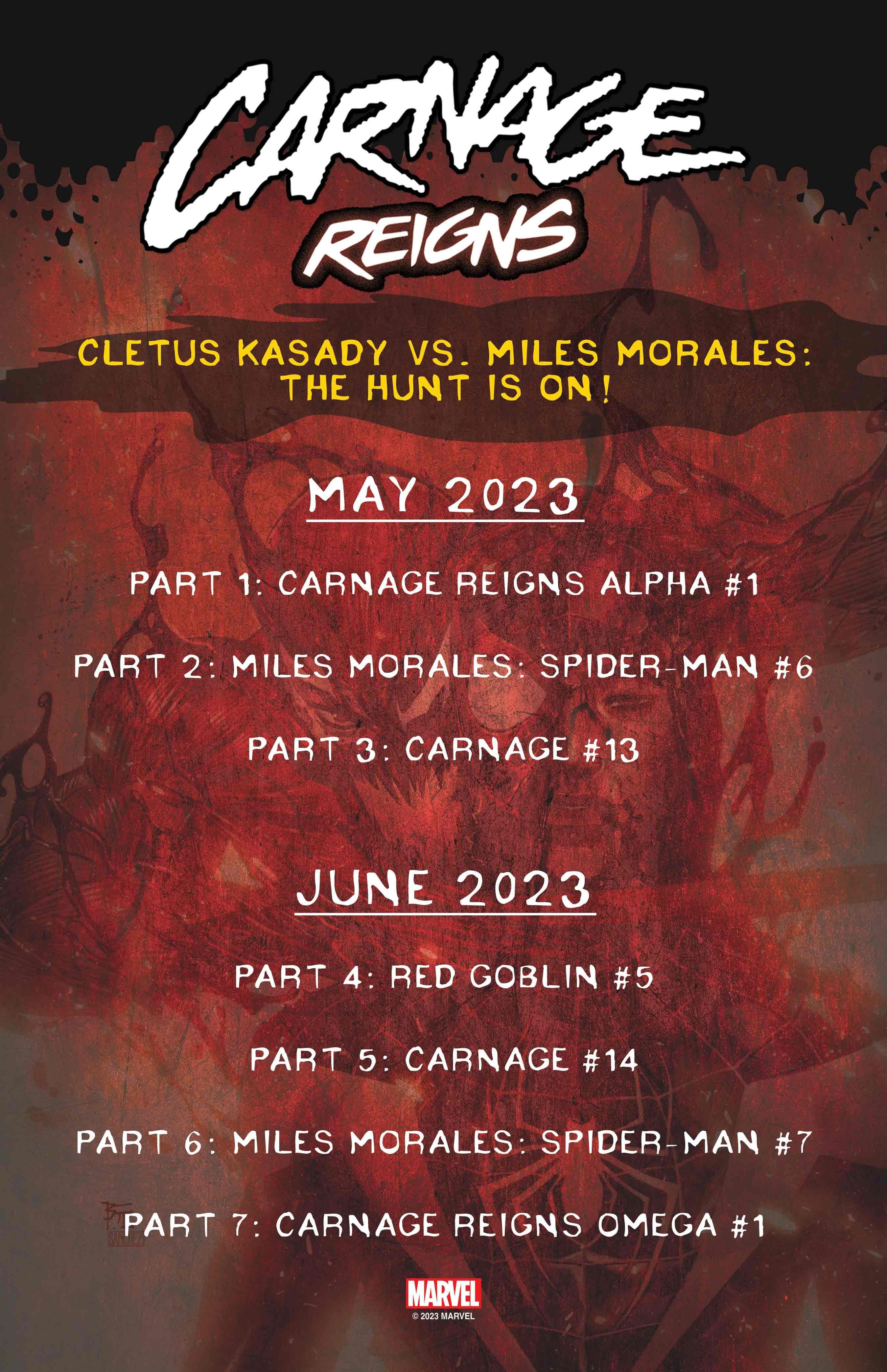 Carnage Reigns Crossover With Miles Morales Reveals Final Covers and ... Carnage Reigns Crossover With Miles Morales Reveals Final Covers and ...