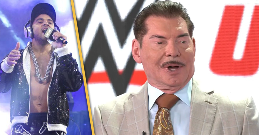 Watch AEW's Max Caster Take a Shot at Vince McMahon's Mustache Watch AEW's Max Caster Take a Shot at Vince McMahon's Mustache