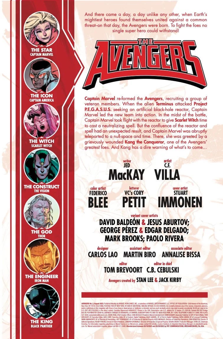 Captain Marvel Converses With Kang in New Avengers Preview