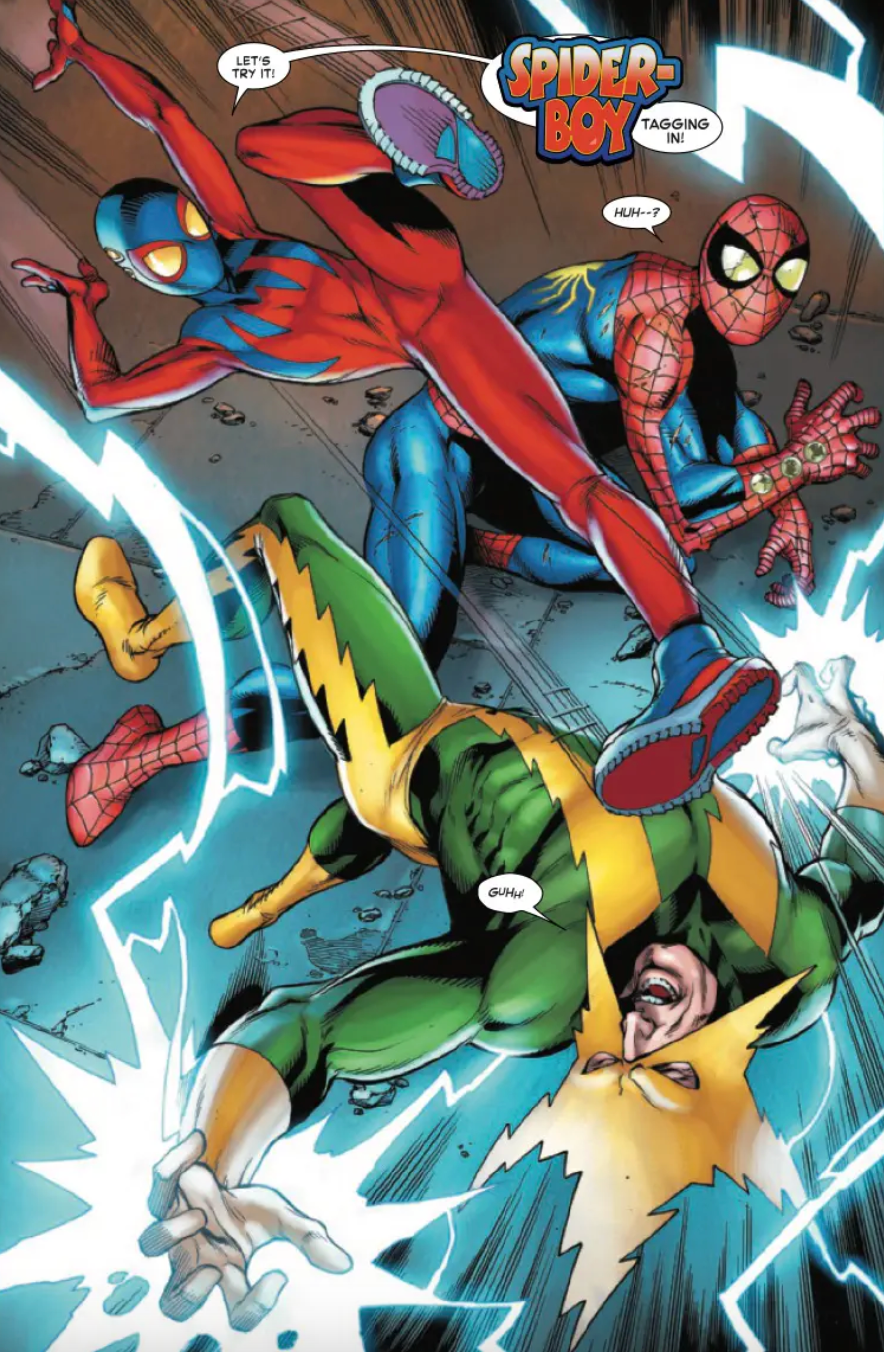 Spider-Man and Spider-Boy Battle a Shocking Villain in Marvel Preview