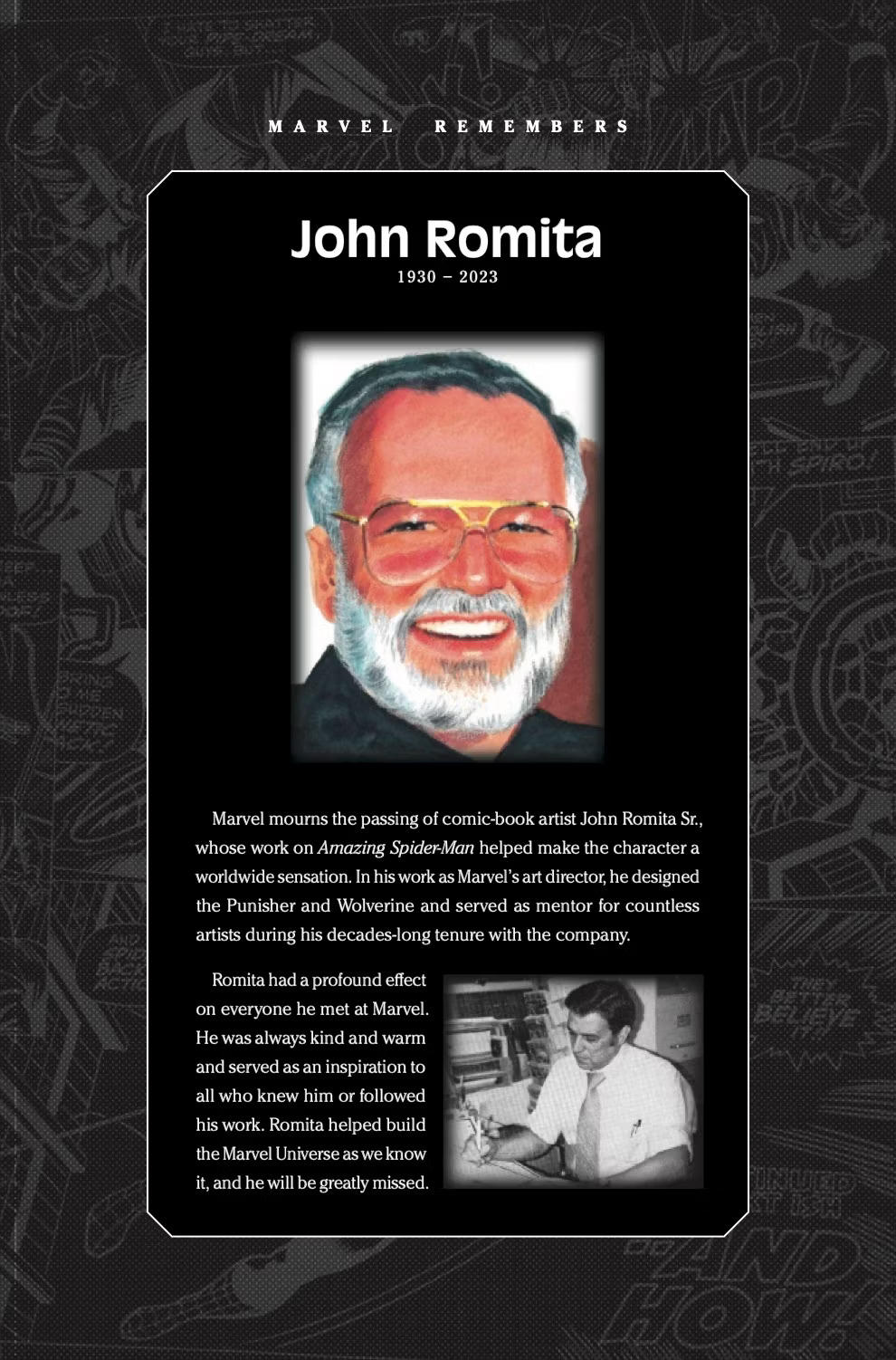 John Romita Sr.: Read Marvel's Three Page Tribute From New Comics This Week