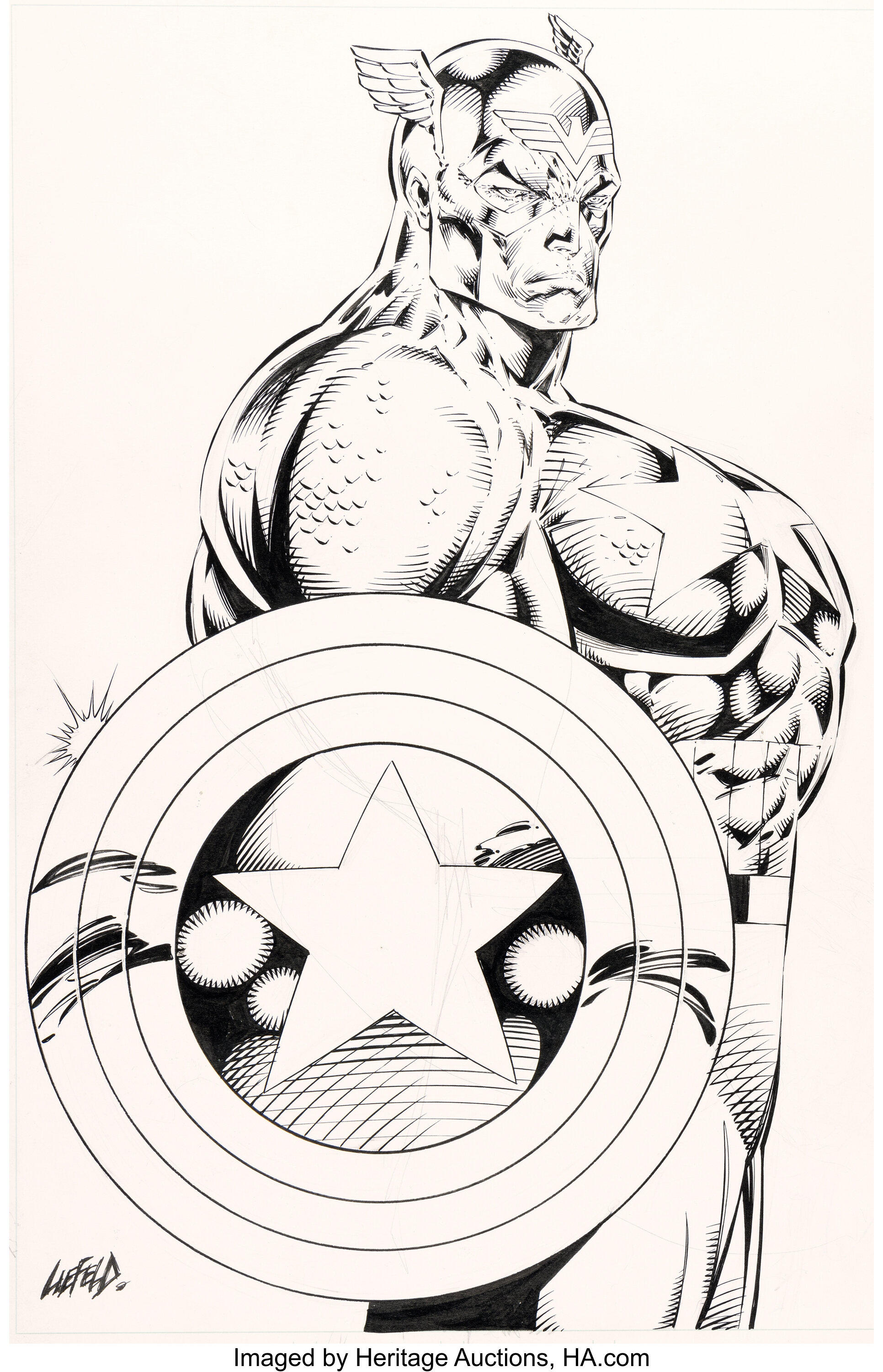 Rob Liefeld's Famous Captain America Art Headed to Auction