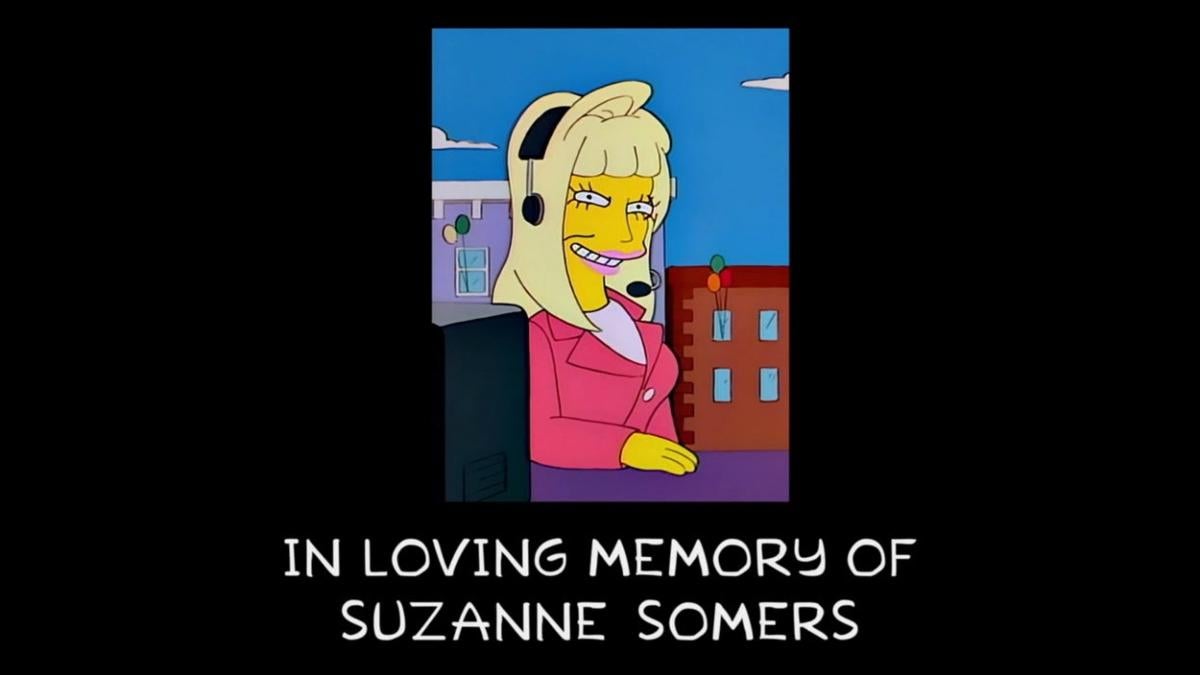 The Simpsons Honors Suzanne Somers With Tribute in Latest Episode