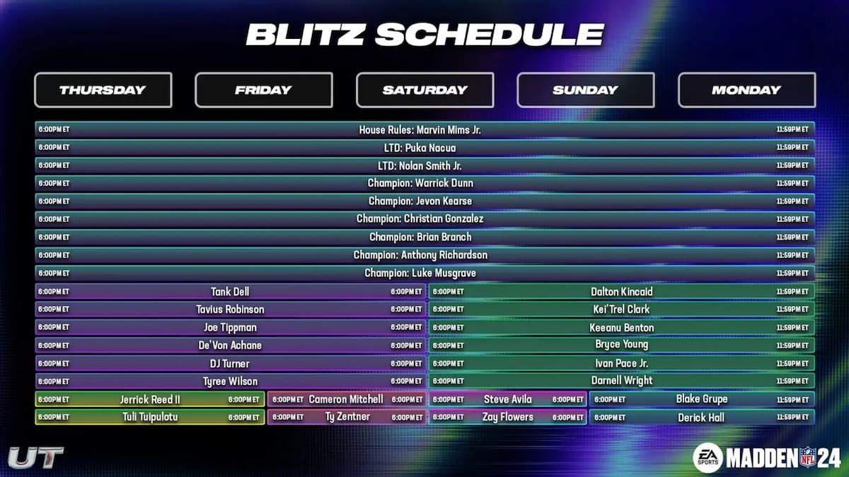 Madden NFL 24 Black Friday Blitz: Release Schedule, Full Player List