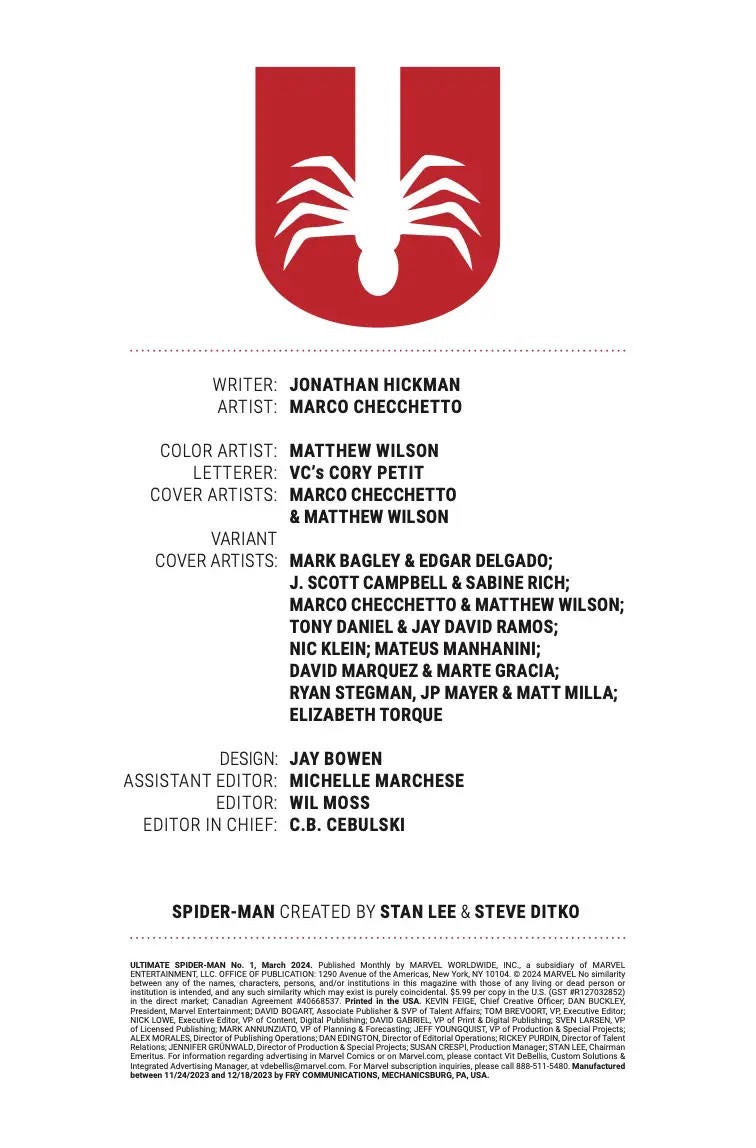 Ultimate Spider-Man #1 Preview Released by Marvel