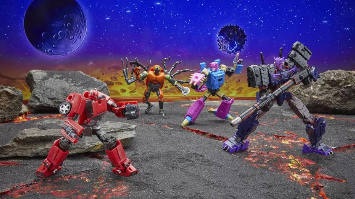 Transformers TMNT Party Wagon and Ghostbusters Ecto-1 Crossover Figures ...