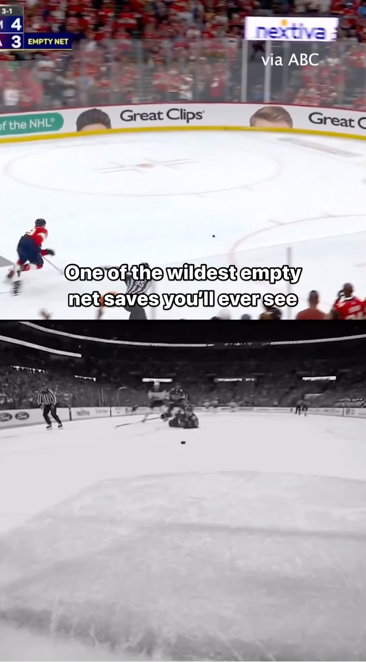 One of the wildest empty net saves you'll ever see Stream of National ...