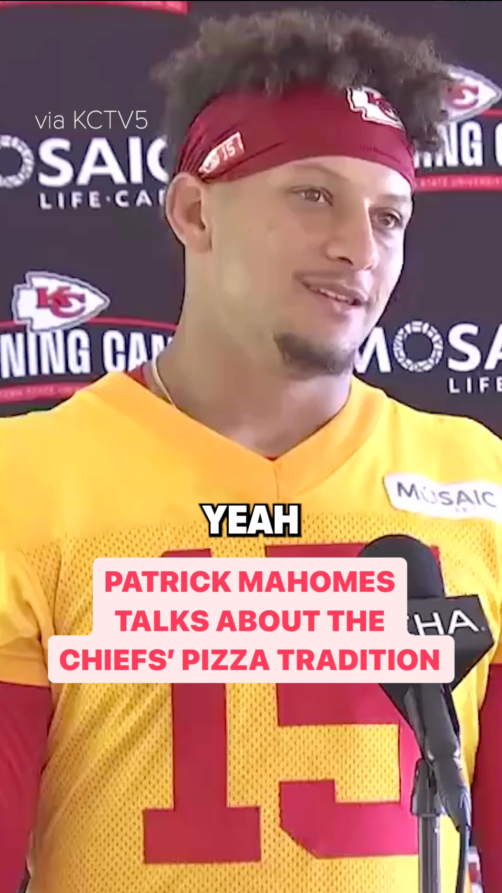 Patrick Mahomes talks about the Chiefs' pizza tradition Stream of ...
