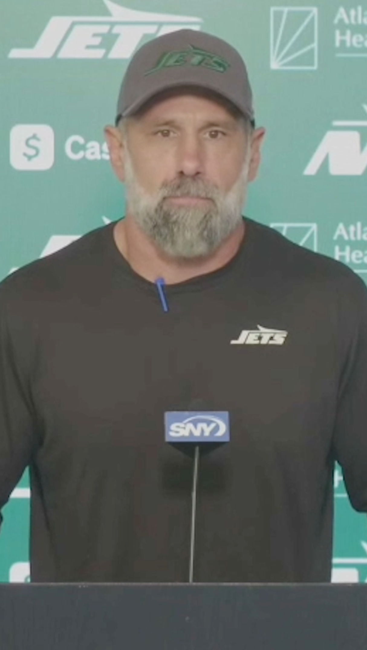 Jets interim head coach Jeff Ulbrich showed his appreciation to Robert Saleh after Saleh was ...