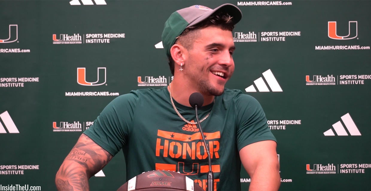 Miami's Xavier Restrepo on breaking school-record in receiving yards ...