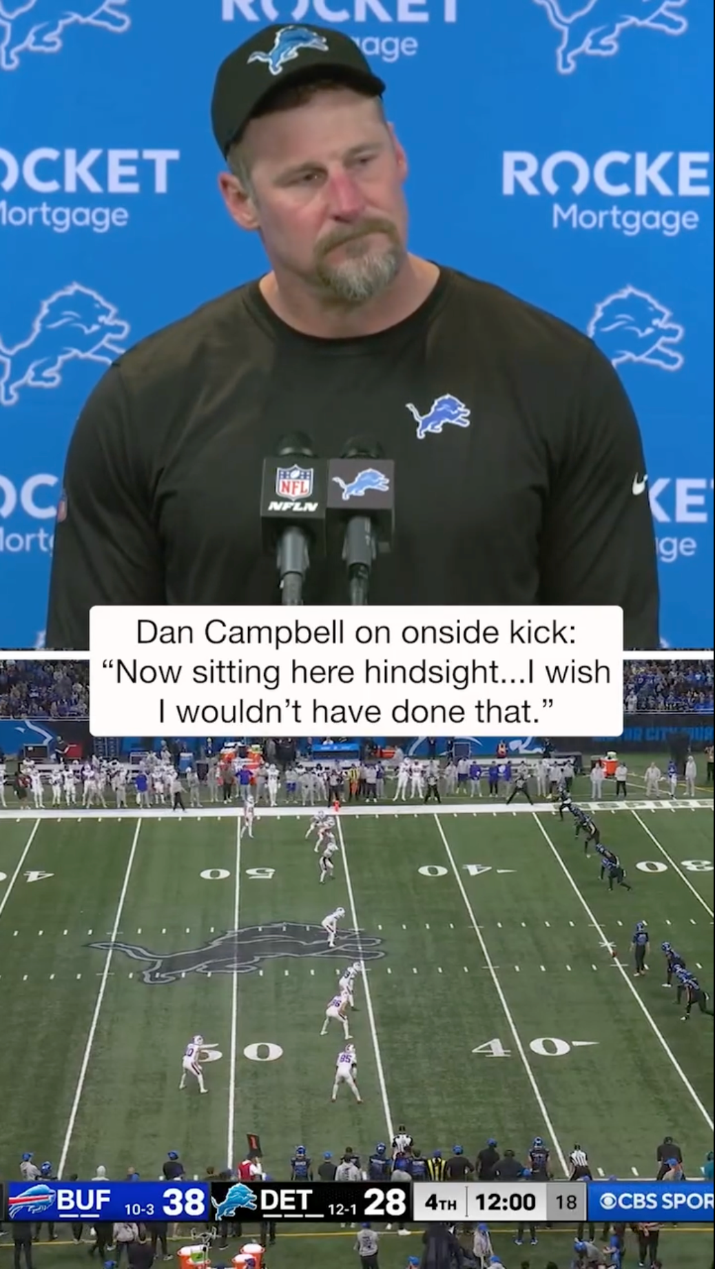 Dan Campbell on his decision to go for the onside kick Stream of ...