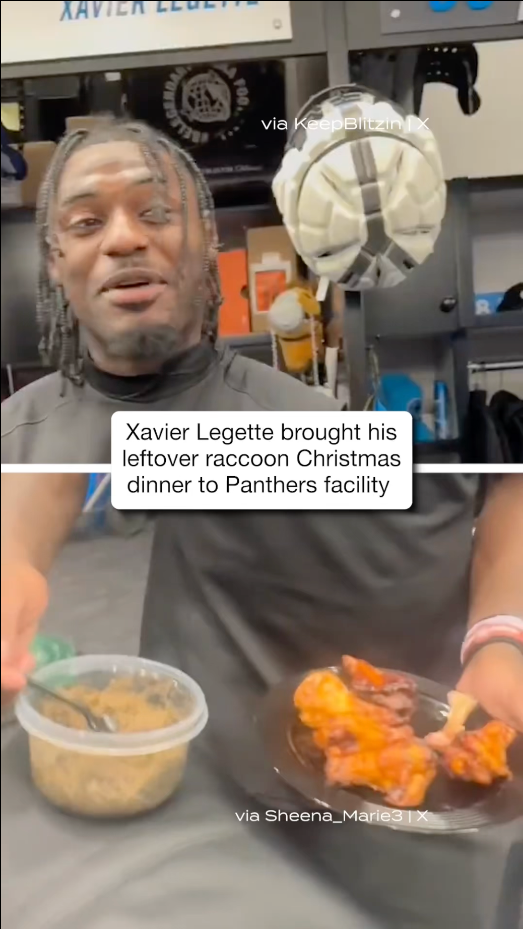 Xavier Legette brought his leftover raccoon Christmas dinner to the ...