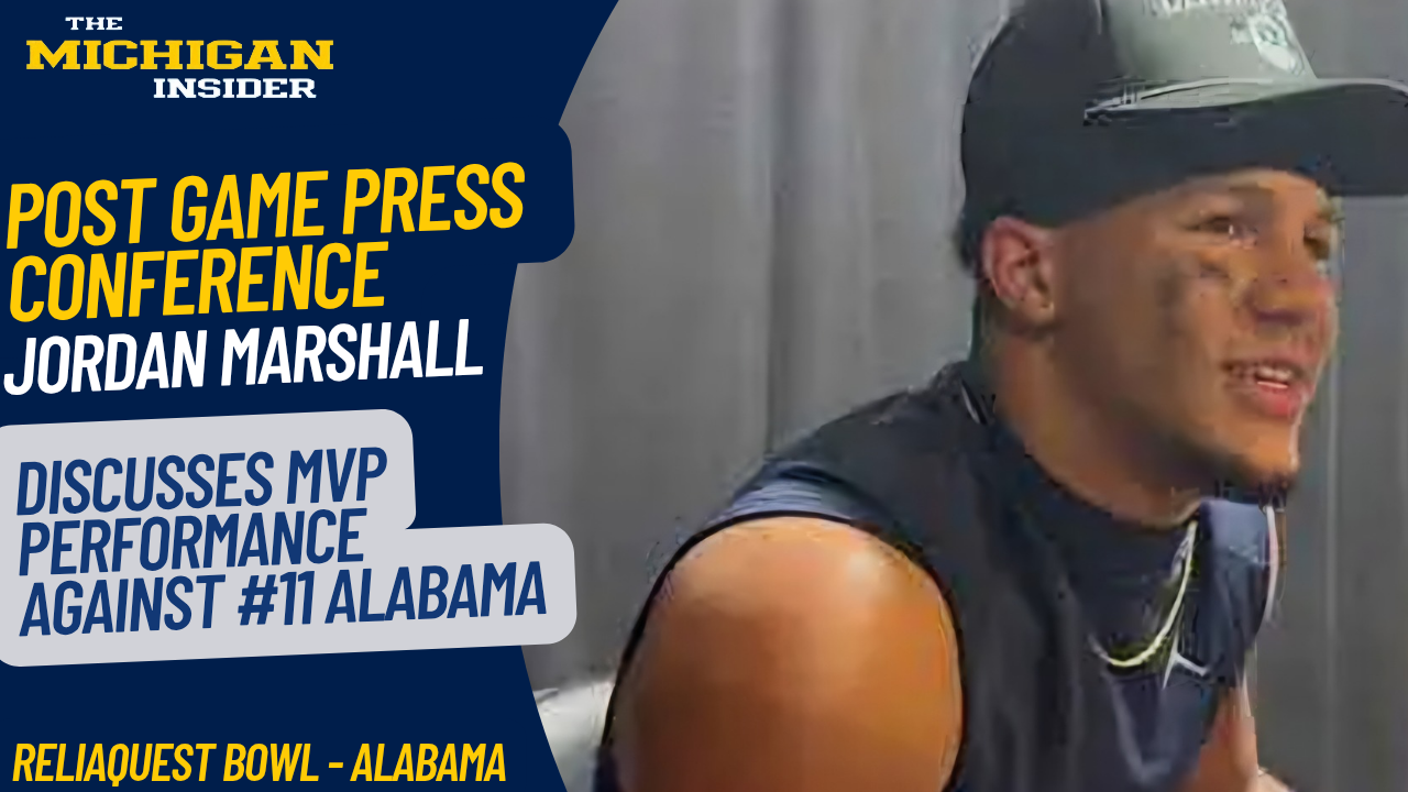 Michigan RB - Jordan Marshall discusses his MVP ReliaQuest Bowl ...