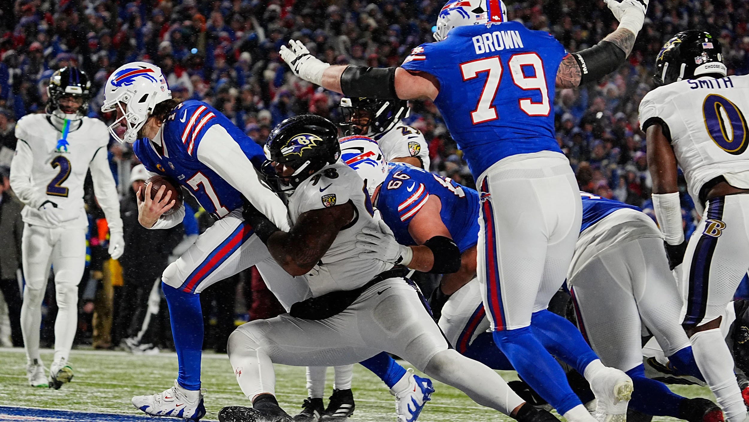 Josh Allen bulldozes through Ravens for Bills TD | NFL on CBS Stream of National Football League ...