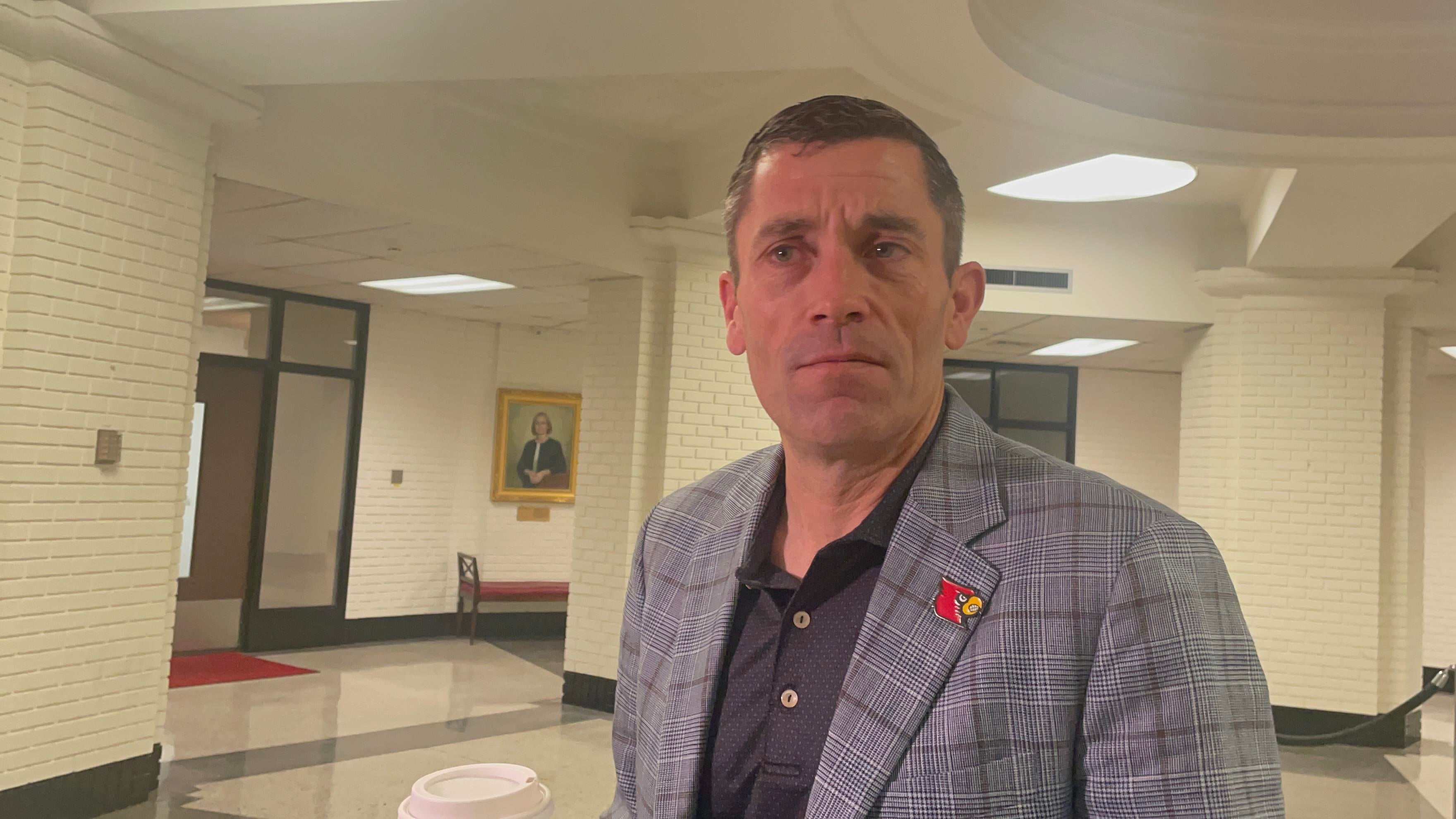 Louisville AD Josh Heird talks about naming Dan Meske as the school's ...