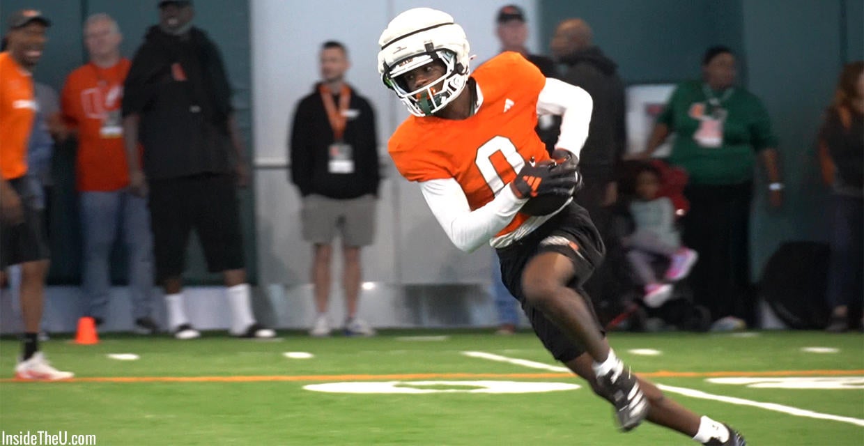 Miami's Joshisa Trader and Ray Ray Joseph receiver drills in first week ...