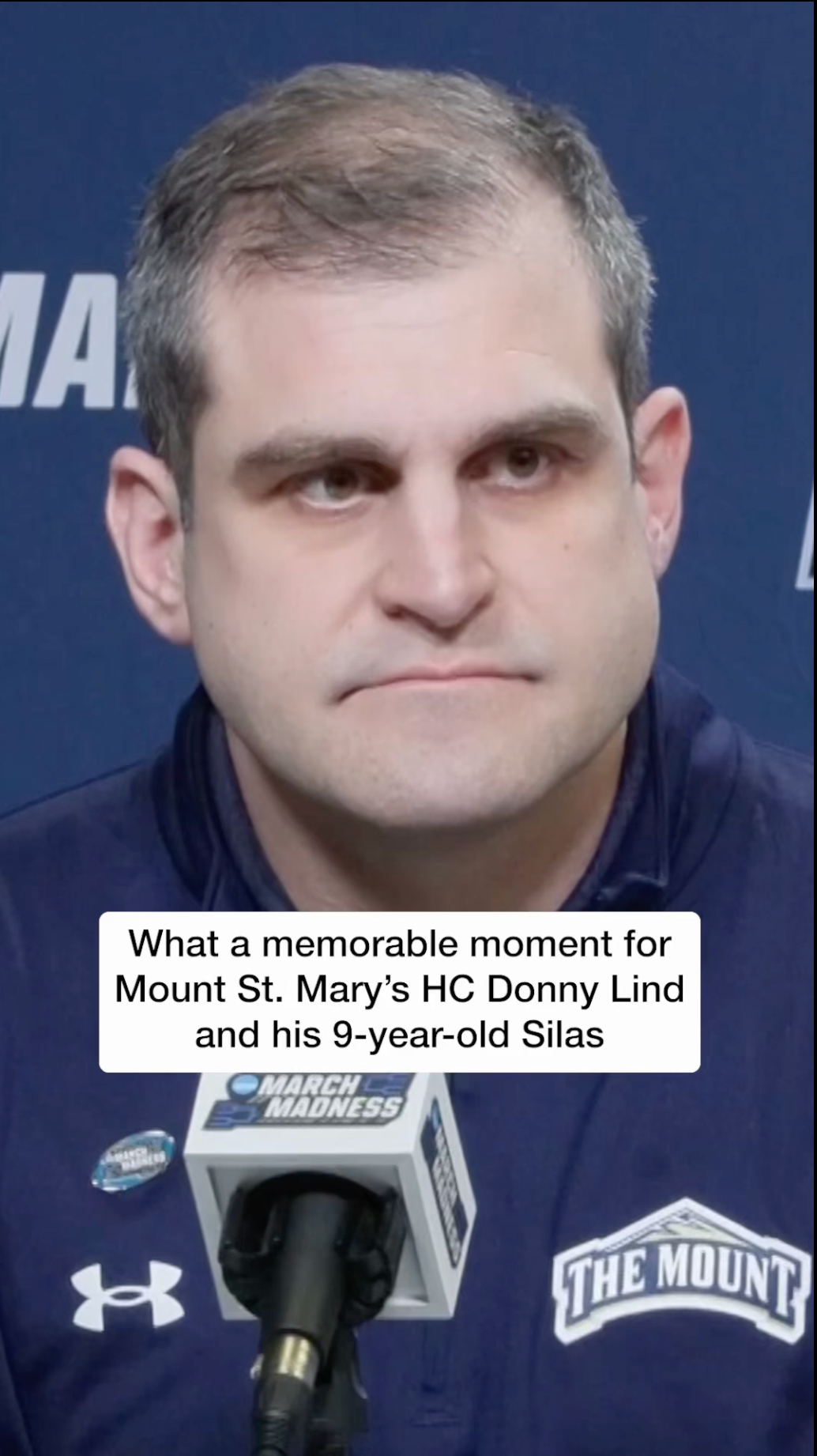 This moment between Mount St. Mary's HC Donny Lind and his 9-year-old ...