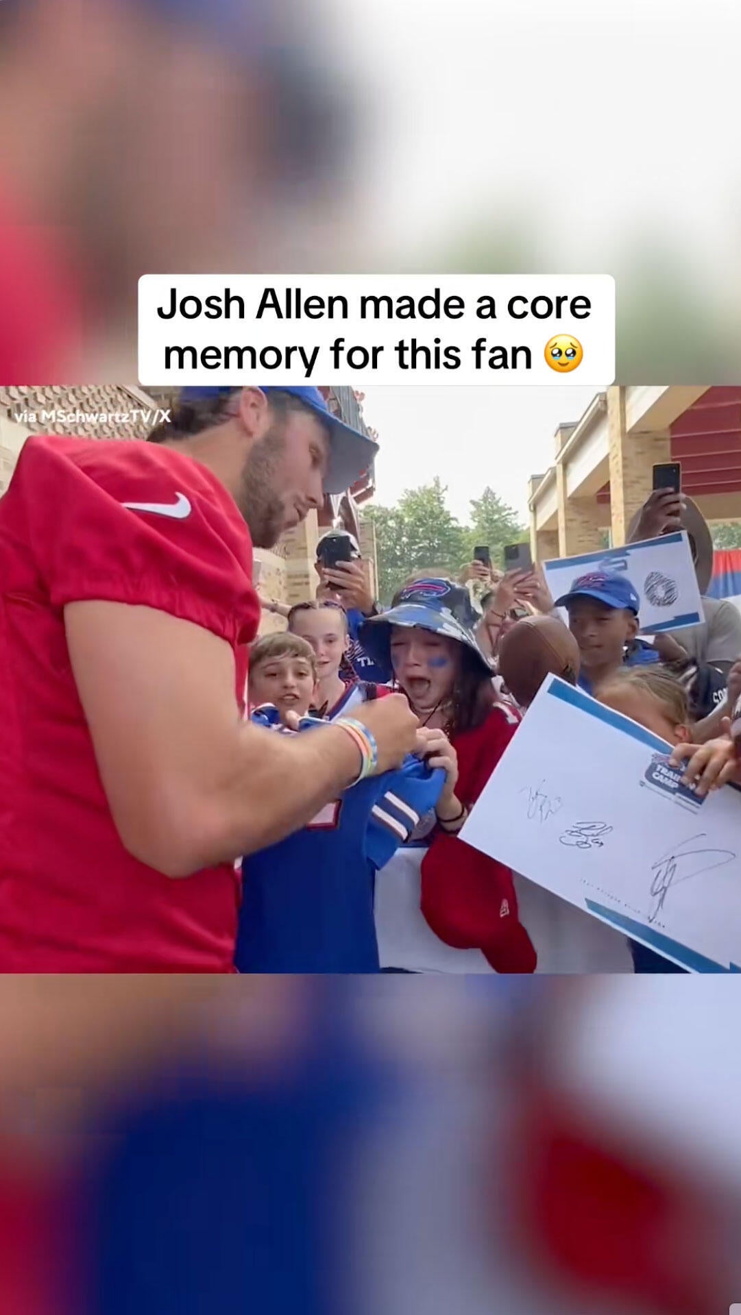 Josh Allen makes fan cry Stream of National Football League - CBS Sports