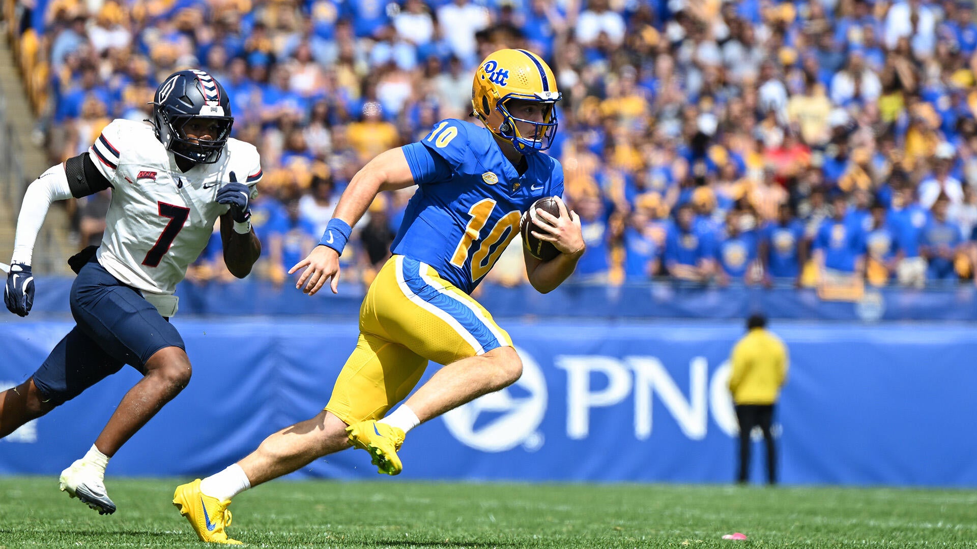 Pitt QB Eli Holstein talks about getting back on the field for the ...