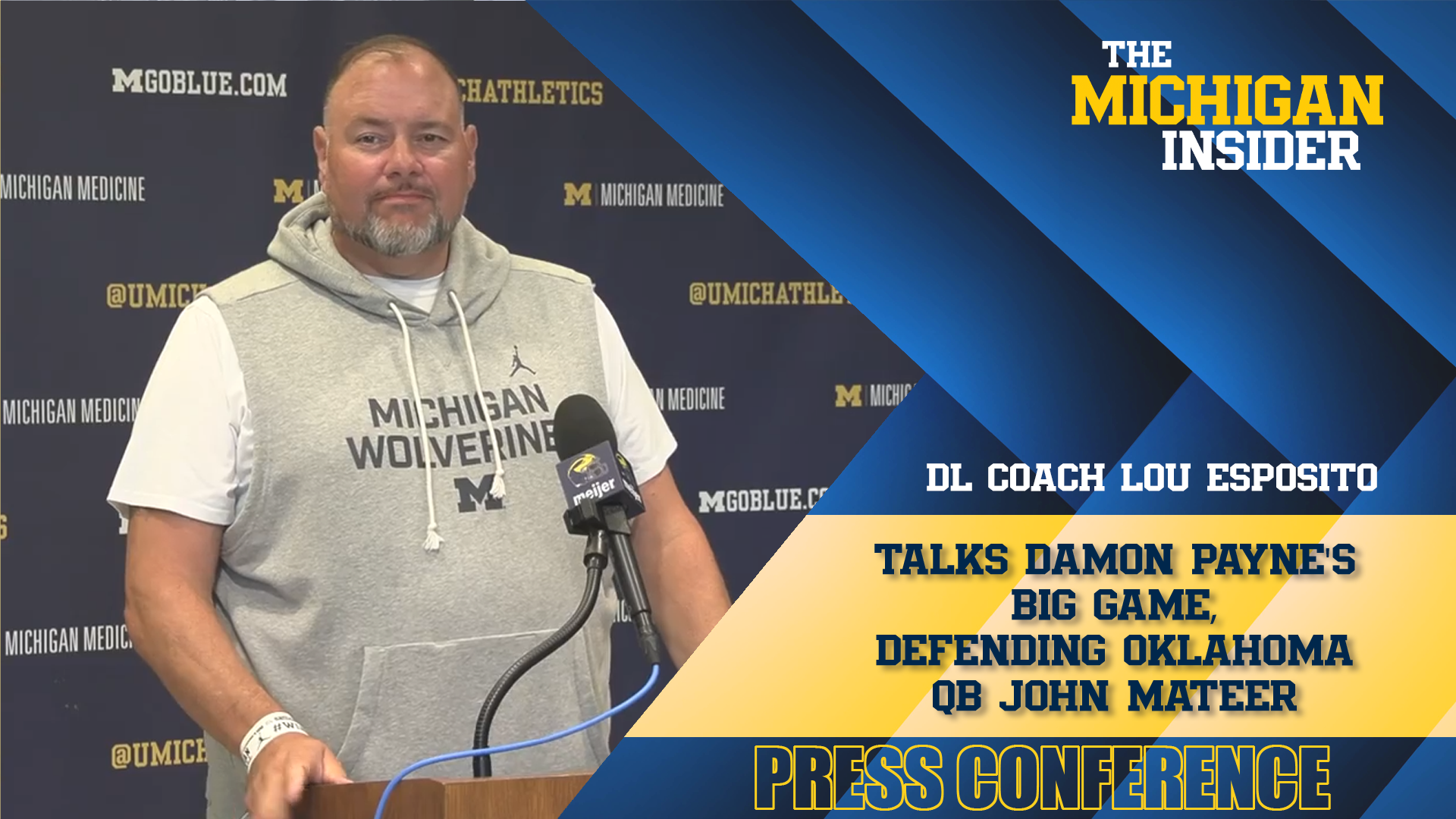TMI - Michigan Presser - Lou Esposito talks Damon Payne's big game ...