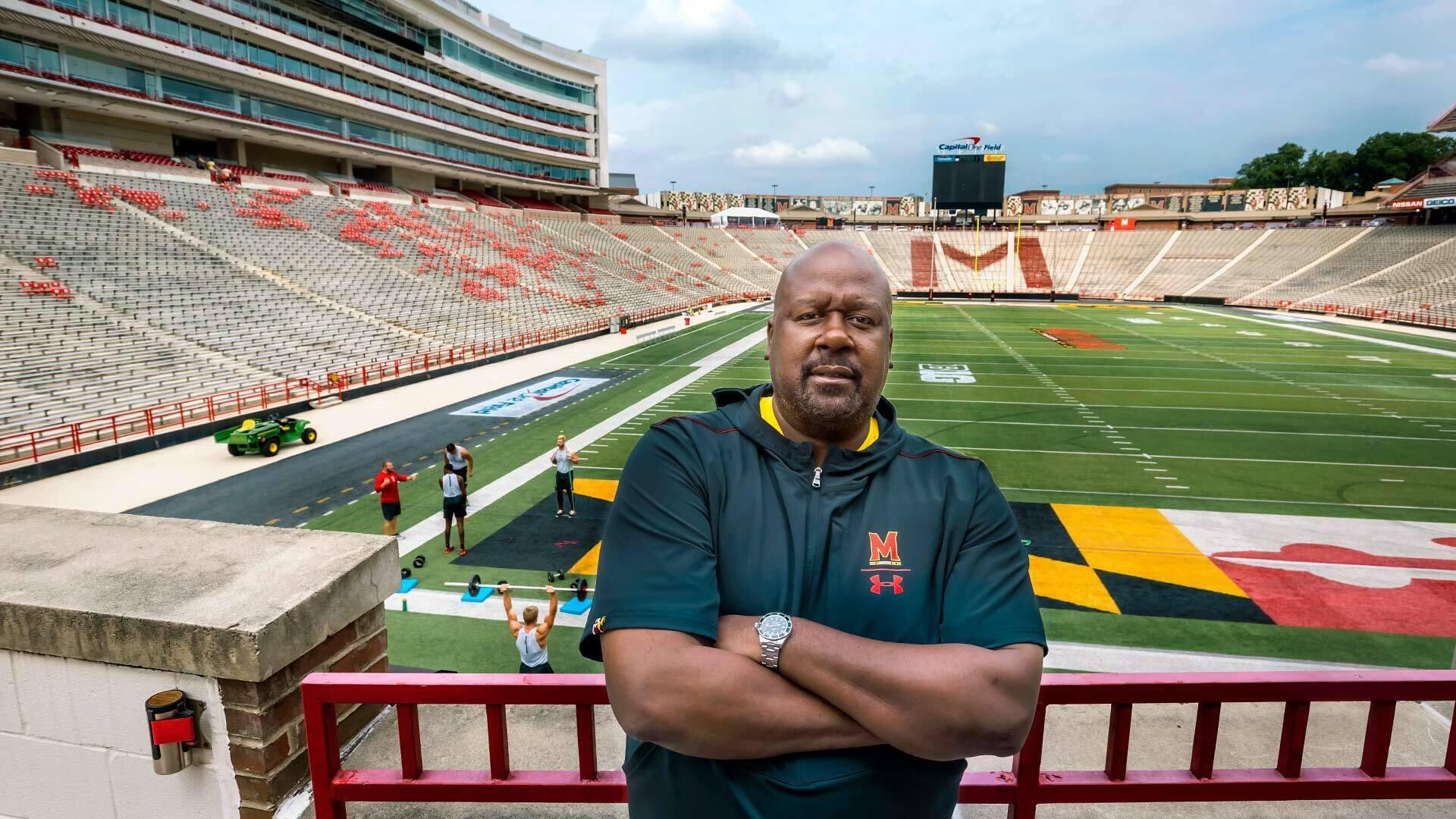 Maryland football head coach Mike Locksley thanked fans for continuing ...