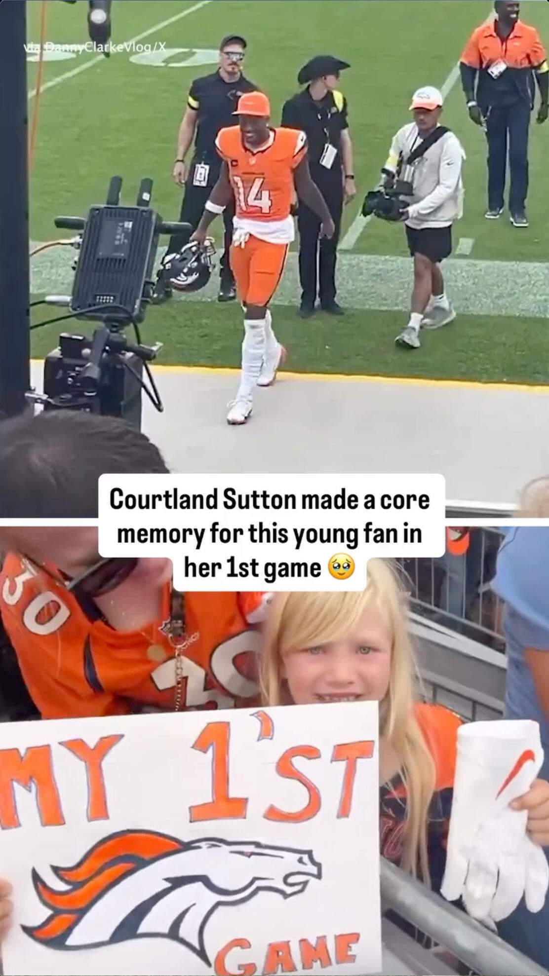 Sutton makes young fan cry Stream of National Football League - CBS Sports