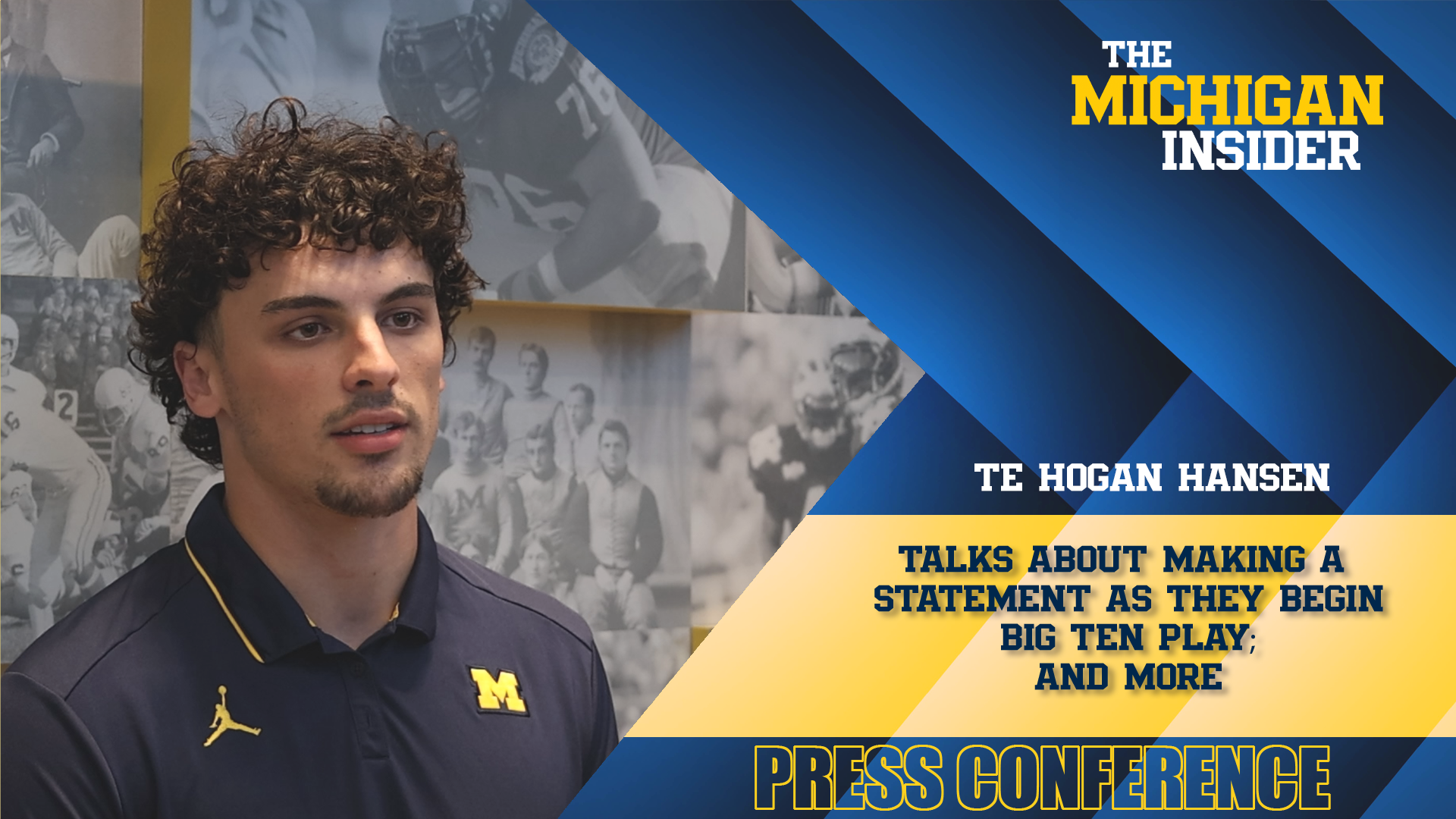 TMI - Michigan Presser - TE Hogan Hansen talks about making a statement ...