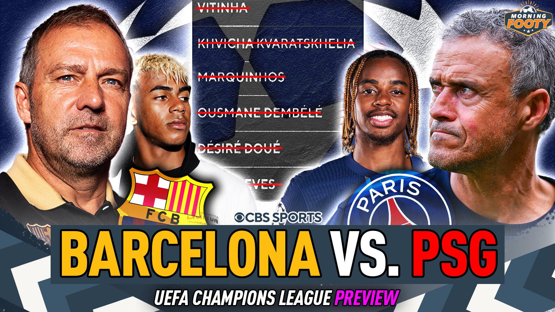 Barcelona vs. PSG Champions League MATCH PREVIEW - Morning Footy Stream of Soccer - CBS Sports