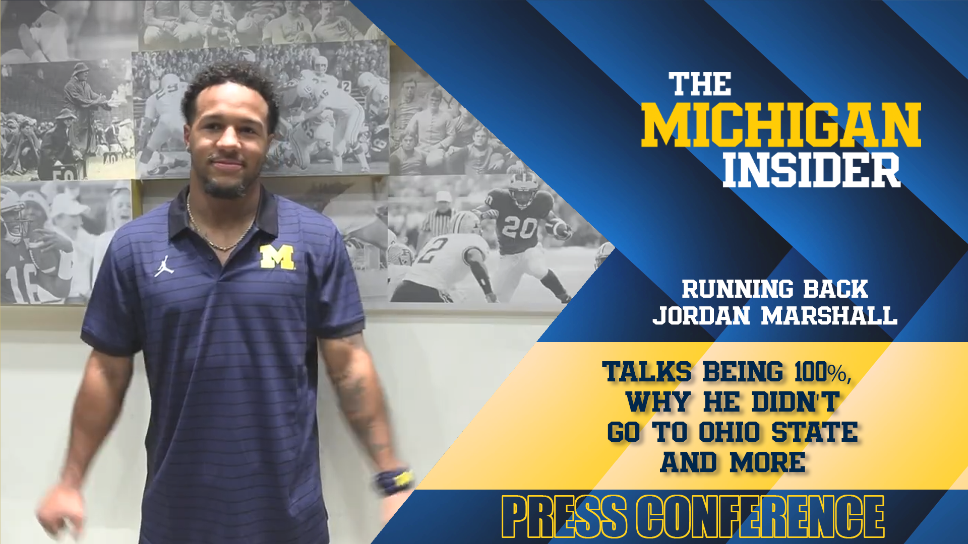 TMI - Michigan Presser - RB Jordan Marshall talks being 100%, why he ...
