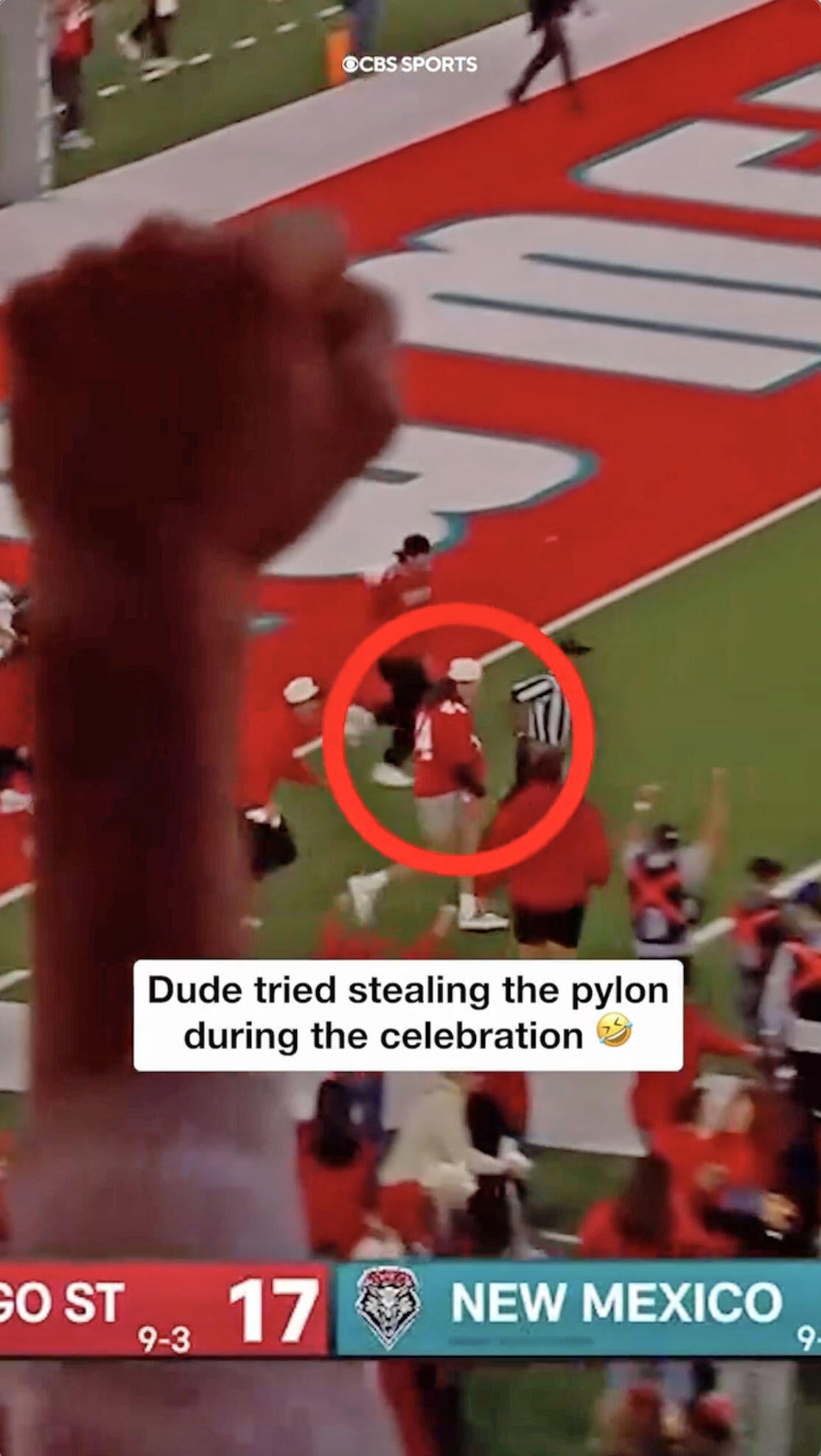 Fan swipes pylon after big win Stream of General Videos - CBS Sports