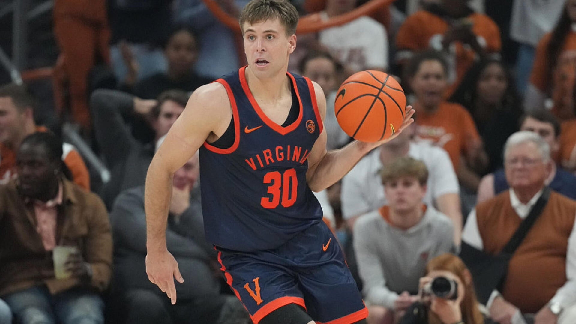 Virginia guard Dallin Hall talks win over Dayton Stream of General ...