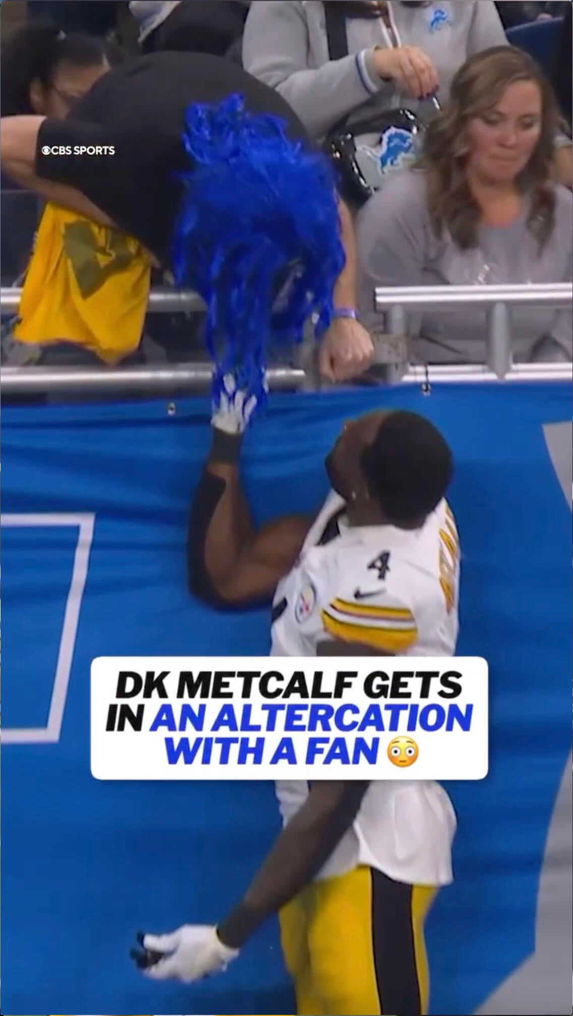 DK Metcalf takes swing at fan Stream of National Football League - CBS ...